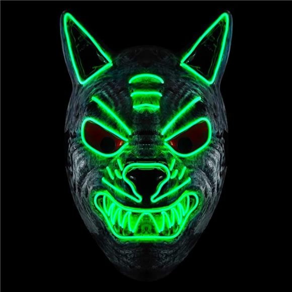 Accessories | Wolf Mask Led Halloween Cosplay Mask With 3 Flashingmodes ...